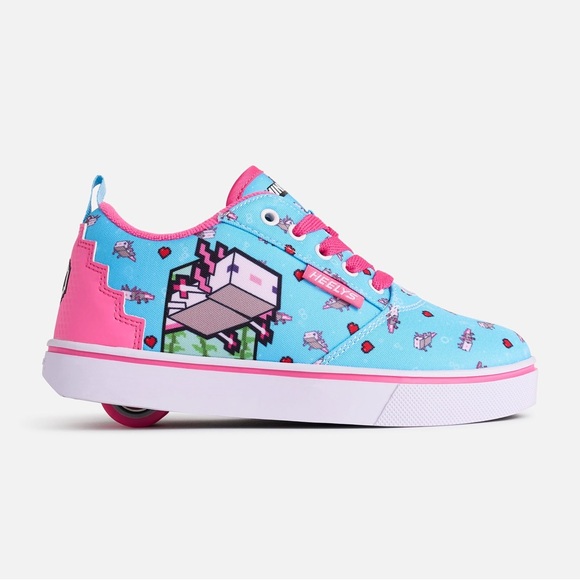Heelys | Shoes | Heelys Aqua Pink Minecraft Axolotl Pro 2 Sneakers Size ...